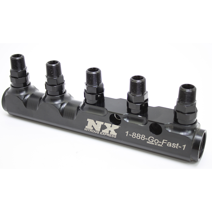 5 Port Fuel Log W/ Swivel 3/8NPT X -8 Oring Outlet Fittings. -12 O-Ring ...